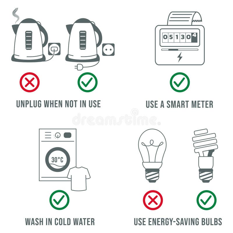 Vector Set of Flat Illustrations Which Help To Reduce the Usage of ...