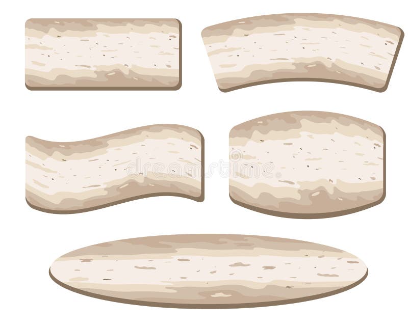 Vector Set in Flat Style, Consisting of Various Shapes of Stone Slabs ...