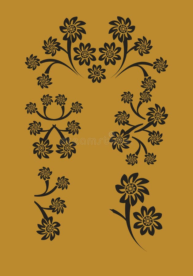 Vector Set: Flower Ornament Stock Illustration - Illustration of design ...