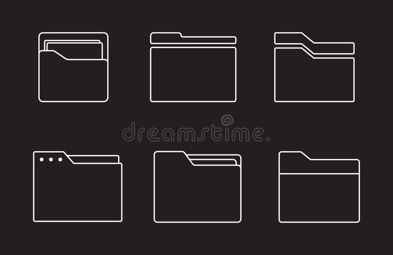 Vector Set of Folder Icon Symbols Stock Illustration - Illustration of ...