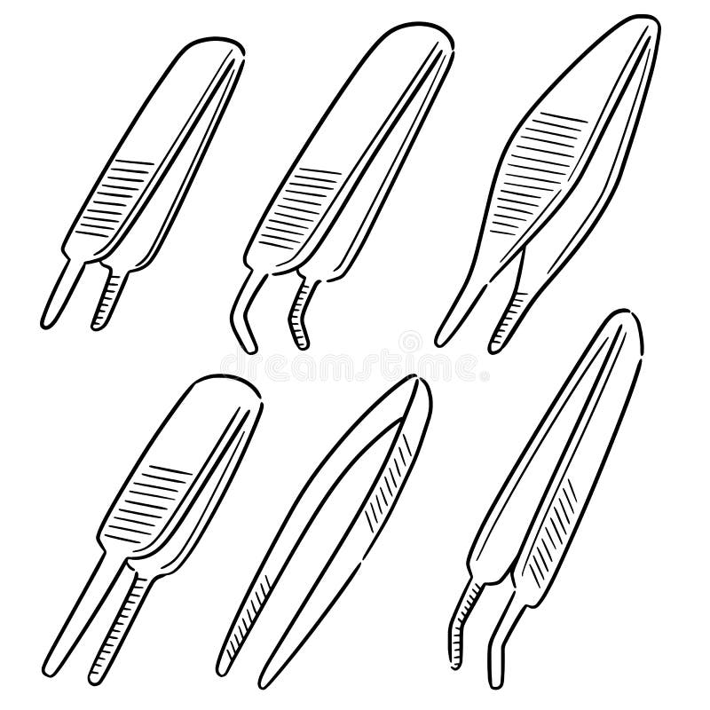 Vector set of forceps stock vector. Illustration of health - 186161055