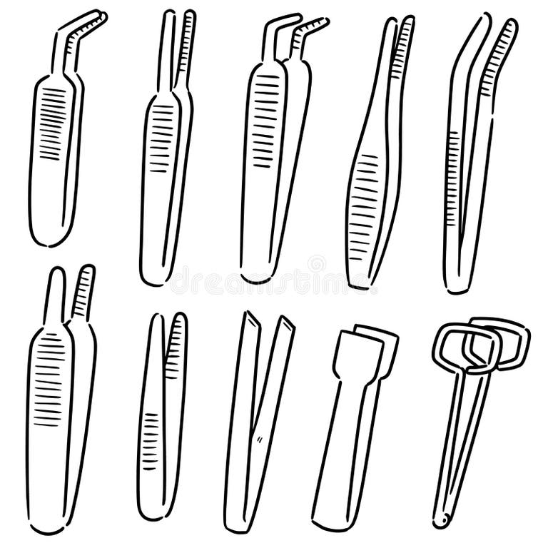 Vector set of forceps stock illustration. Illustration of cartoon ...