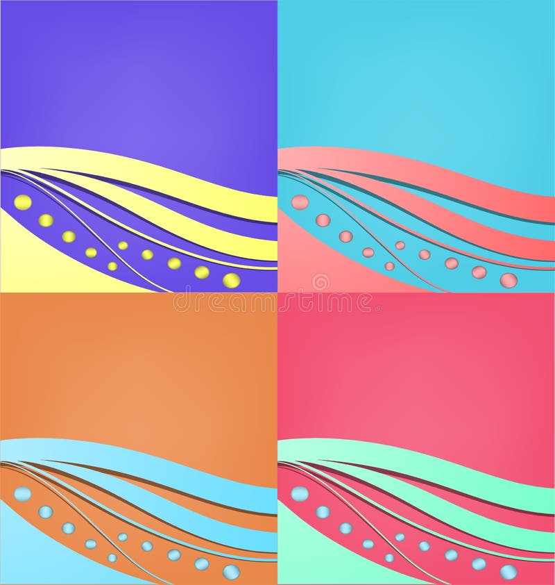 Vector Set of Four Colorful Abstract Backgrounds Stock Vector ...
