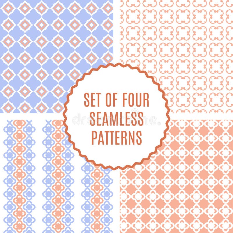 Vector Set of Four Cute Patterns. Seamless Texture for Paper or Stock ...