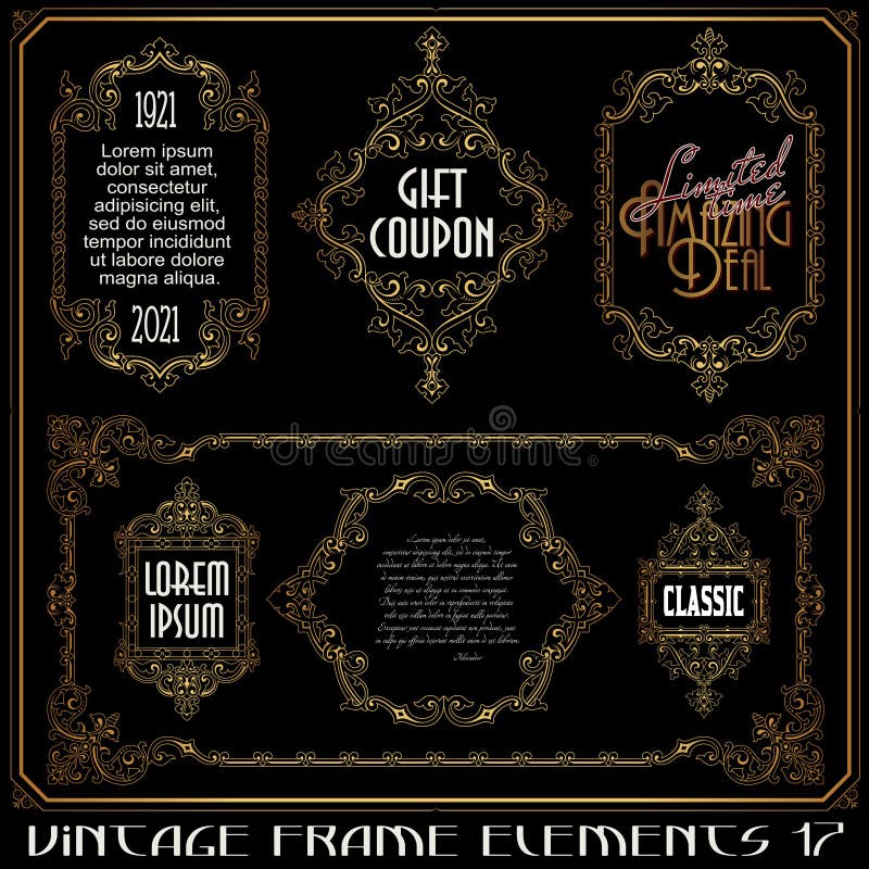 Vector Set Frame and Border Design Elements Stock Vector - Illustration ...