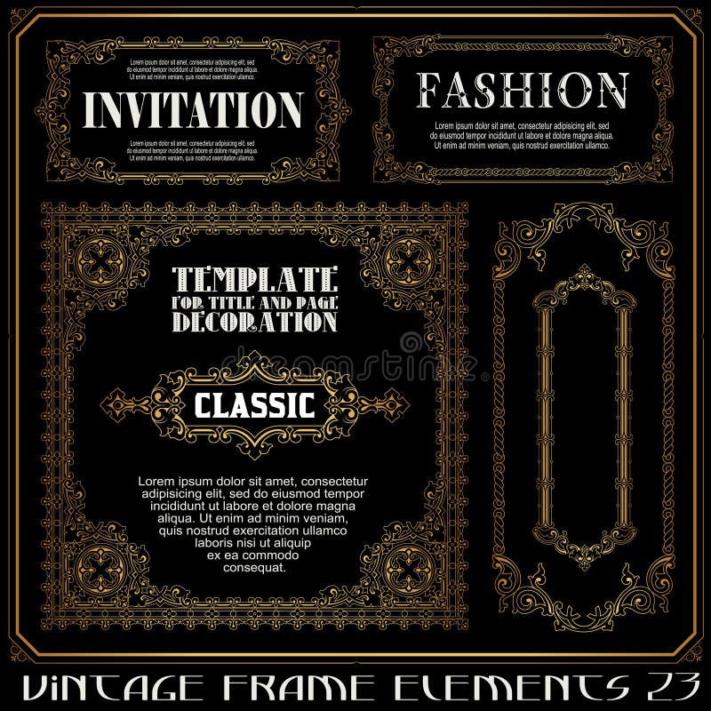 Vector Set Frame and Border Design Elements Stock Vector - Illustration ...