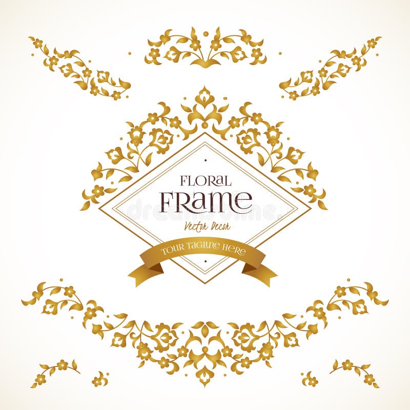 Vector set of vignettes. stock vector. Illustration of frame - 36392131