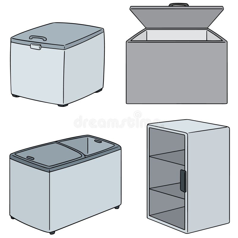 Vector set of freezer stock vector. Illustration of hand - 117691314