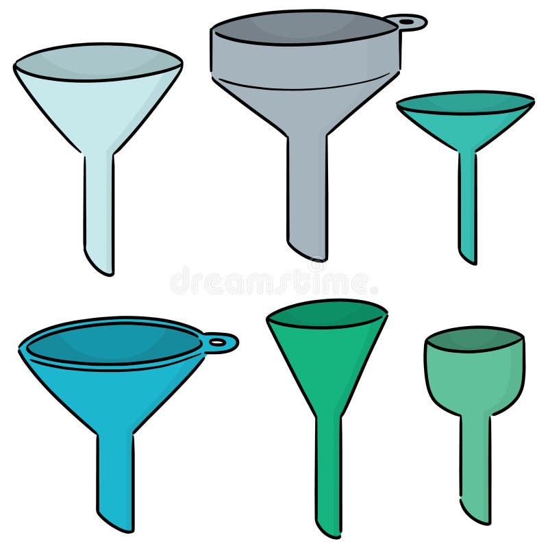 Vector set of funnels stock illustration. Illustration of drawing ...