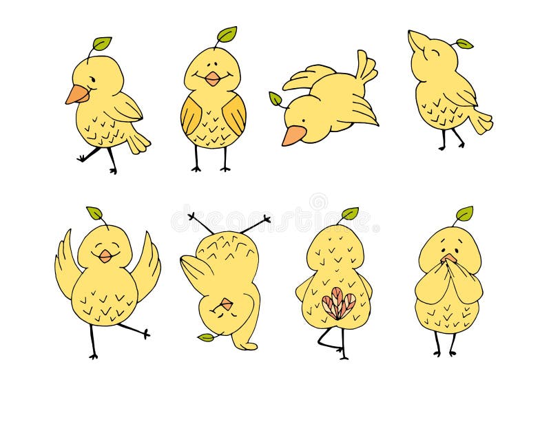 Vector Set of Funny Dancing Birds Stock Vector - Illustration of funny ...
