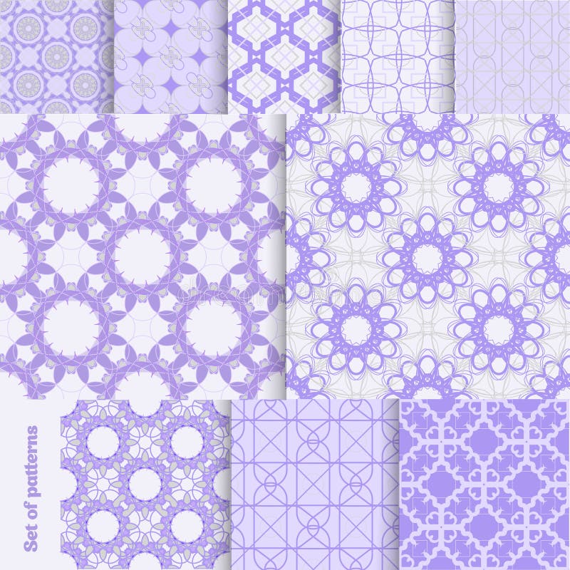 Vector Set of Geometric Arabic Patterns in Light Stock Vector ...