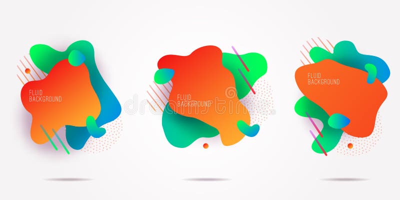 Vector Set with Geometric Modern 3d Fluid Shapes Stock Vector ...