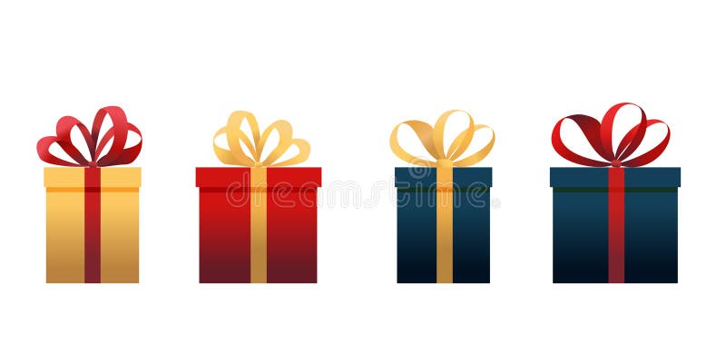 Vector Set of Gift Boxes with Ribbons of Different Colors Stock Vector ...