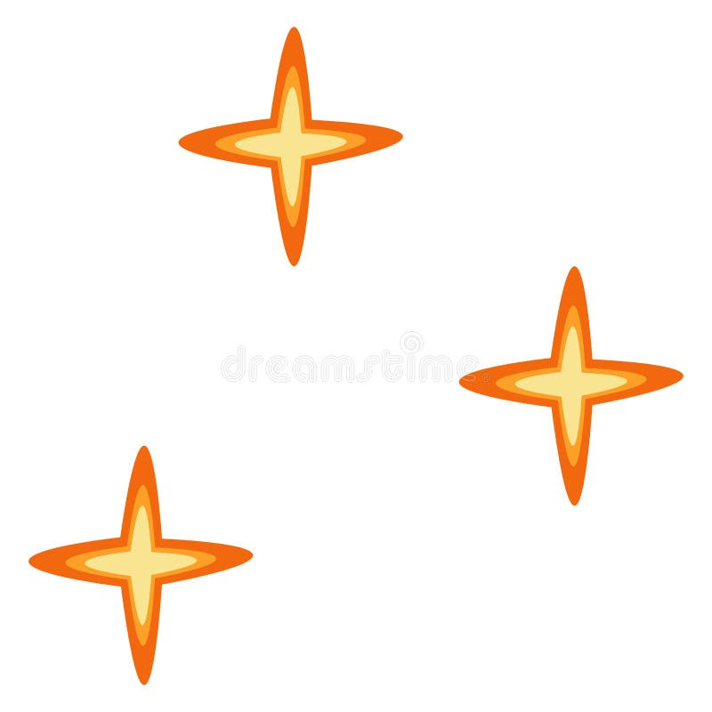 Vector Set of Glowing Stars. Hand Drawn Stars in Doodle Style with Four ...