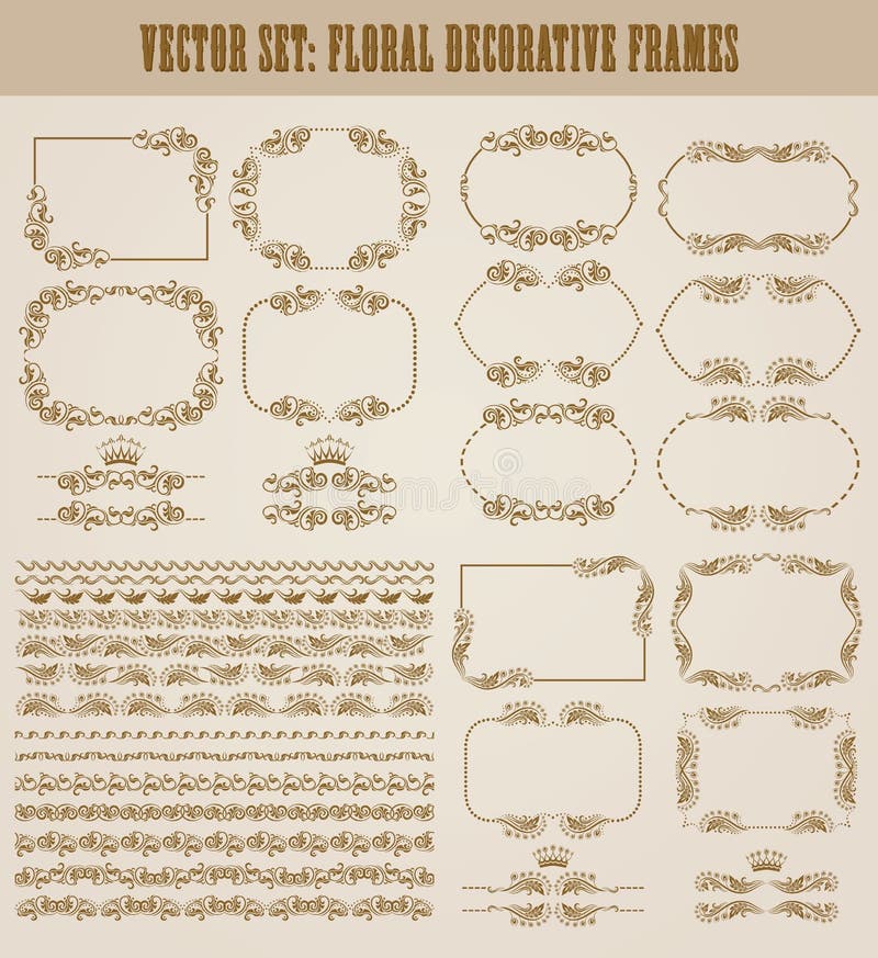 Vector Set of Gold Decorative Borders, Frame Stock Vector ...