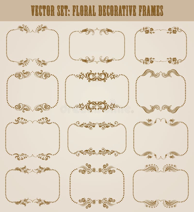 Vector Set of Gold Decorative Borders, Frame Stock Vector ...