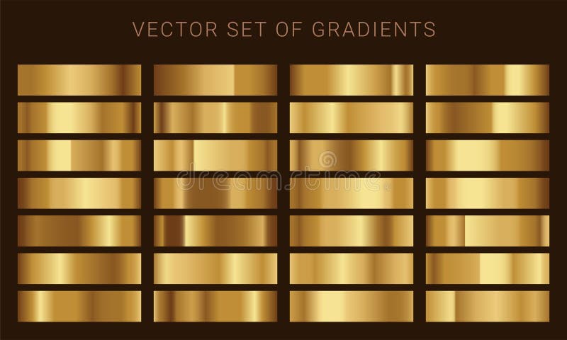 Vector Set of Gold Gradients Stock Vector - Illustration of color ...