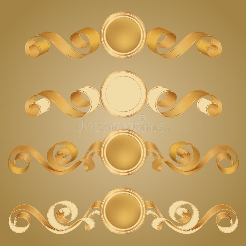 Vector set: Golden Awards stock vector. Illustration of luxury - 28442914