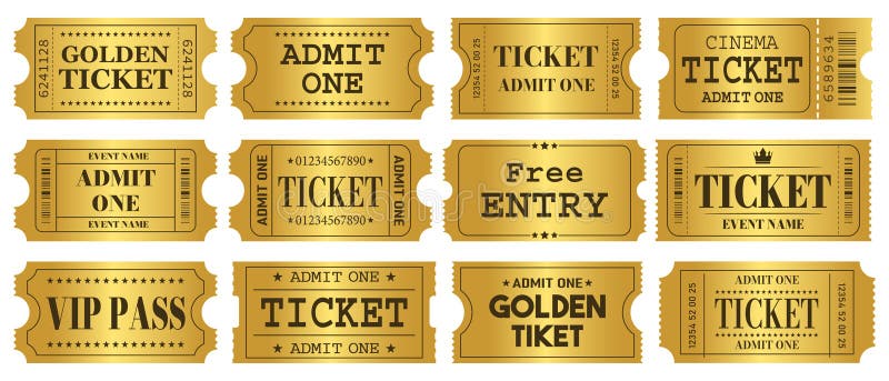 Vector Golden Ticket Template. Vector Illustration Stock Vector ...