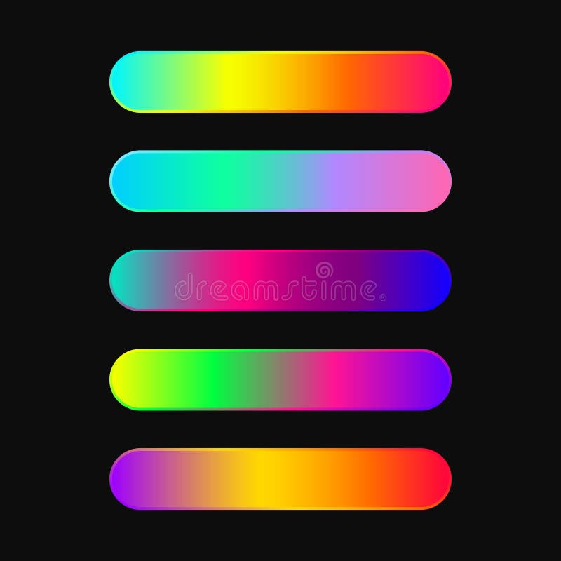 Vector Set of Gradients in Neon Colors. Vector Design Stock Vector ...