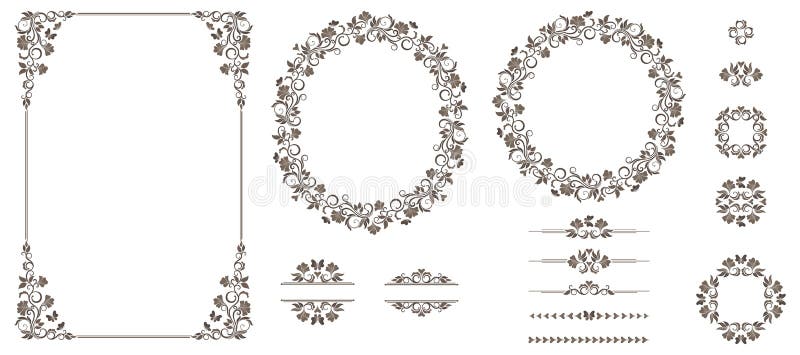 Vector Set of Graphic Elements for Design. Floral Elements for Design ...