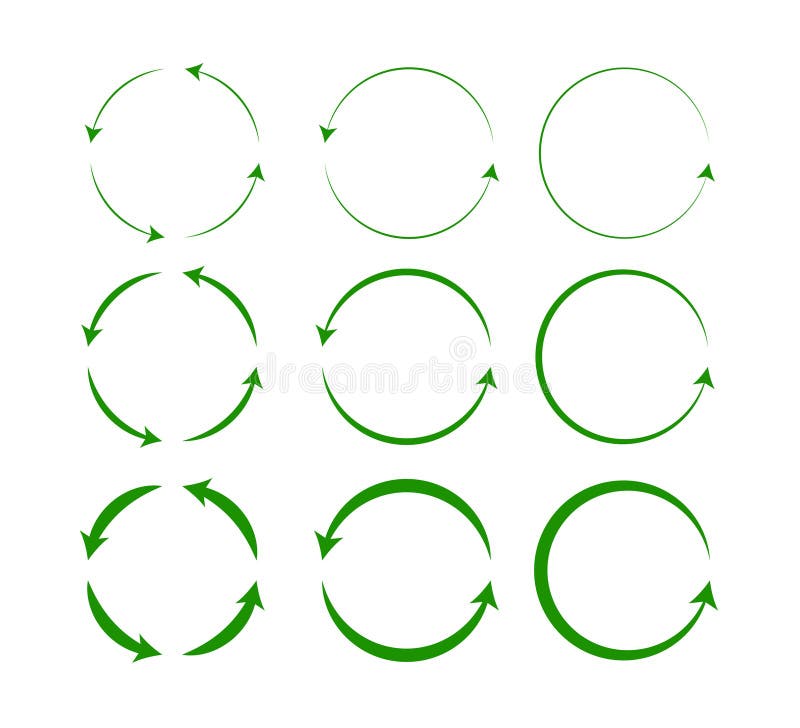 Vector Green Circle Arrows Isolated on White Background. Rotate Arrow ...