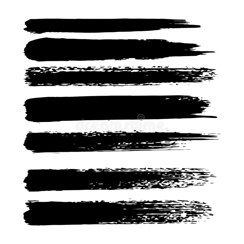 Vector Set of Grunge Brush Strokes. Oil Brushes. Vector Illustration ...