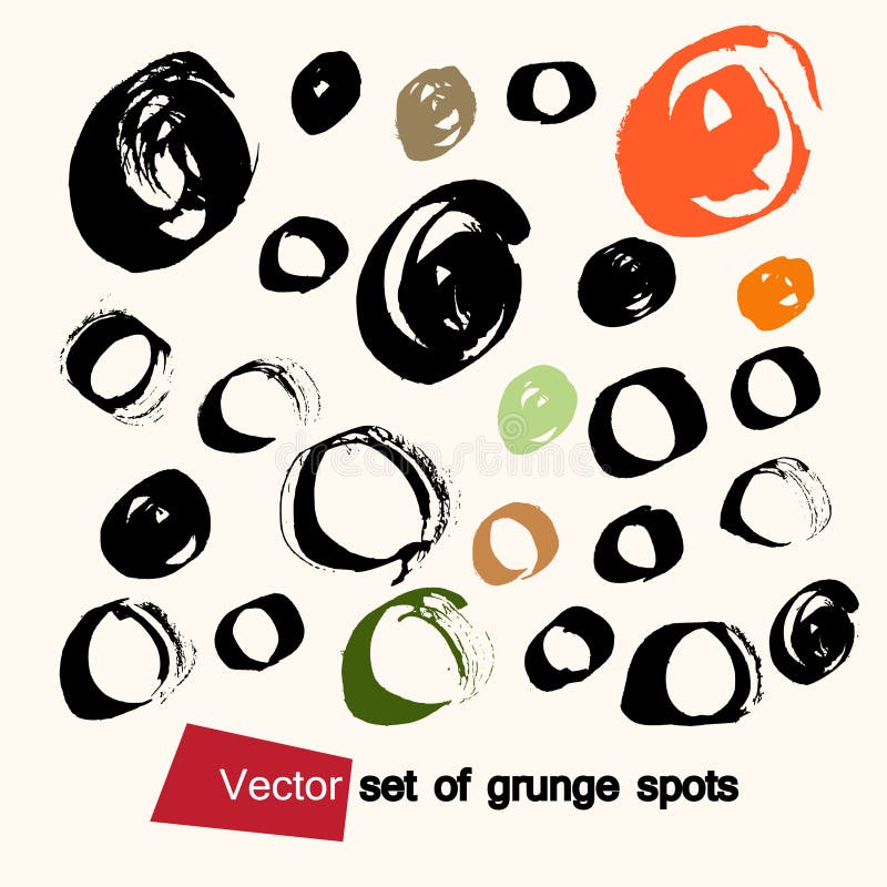 Vector set of grunge spots stock vector. Illustration of background ...