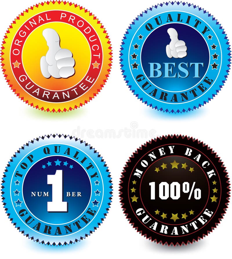 Quality labels and seals stock vector. Illustration of packaging - 13399936