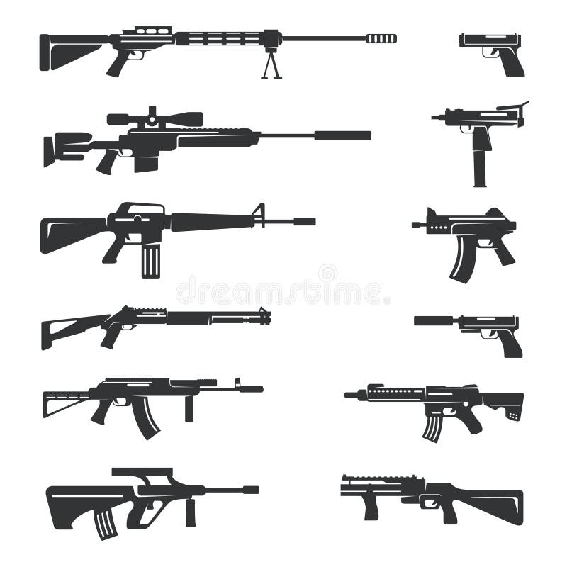 Set icons - 91. Weapon stock vector. Illustration of machine - 8669769