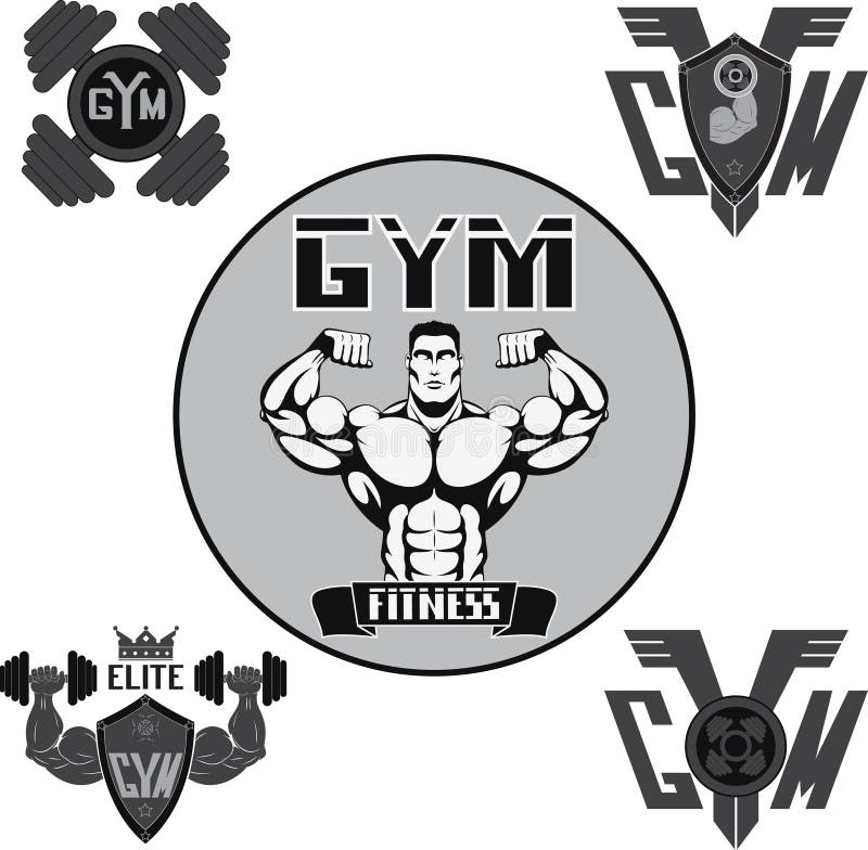 Vector set: gym stock vector. Illustration of iron, collection - 37445355