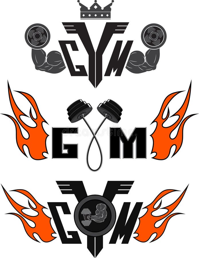 Vector set: gym stock vector. Illustration of dumbbell - 37424352