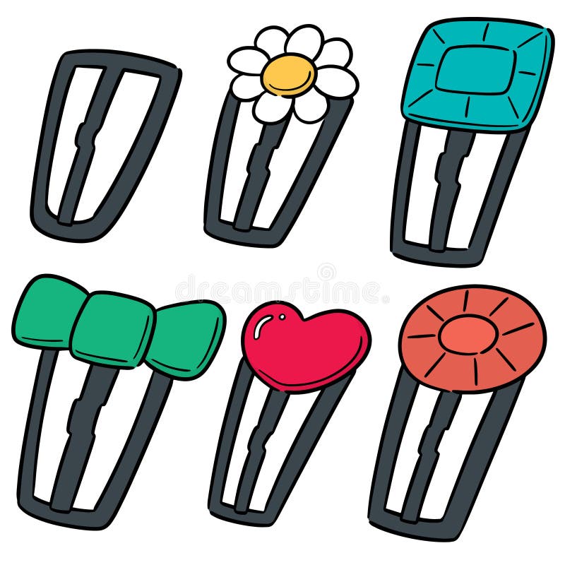 Vector set of hairpin stock vector. Illustration of lady - 117704749