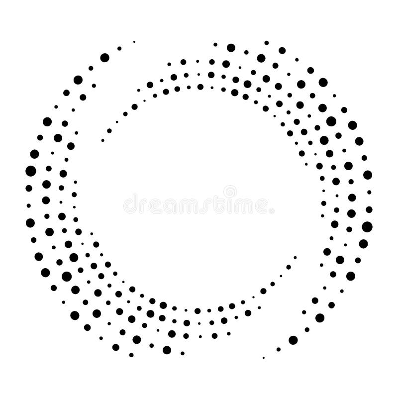 Vector Set of Halftone Dotted Background in Circle Form. Circle Random ...