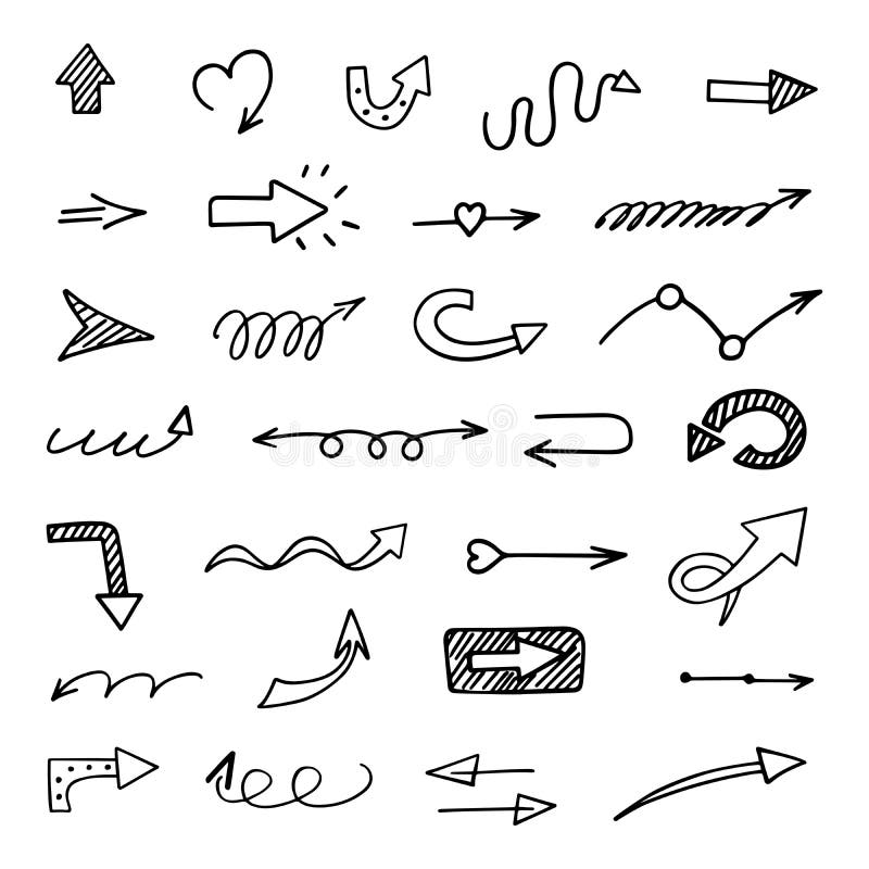 Arrows, Direction Indicators, Vector Symbols Collection Stock Vector ...