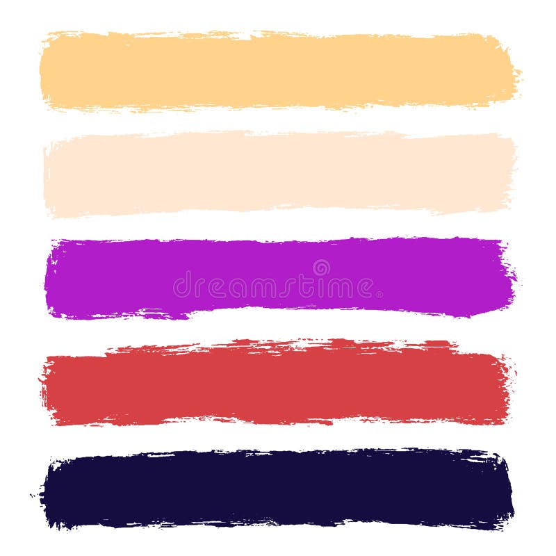 Vector Set of Hand Drawn Brush Strokes in Rectangular Shape for ...