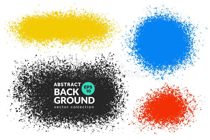 Vector Set of Hand Drawn Brush Strokes, Stains for Backdrops. Colorful ...