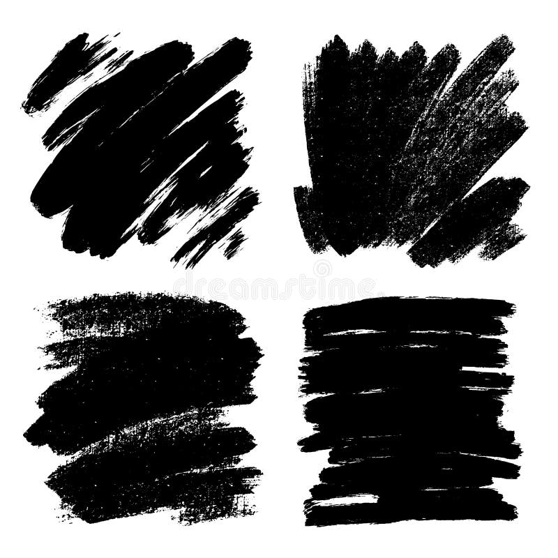 Vector Set of Hand Drawn Brush Strokes, Stains for Backdrops ...