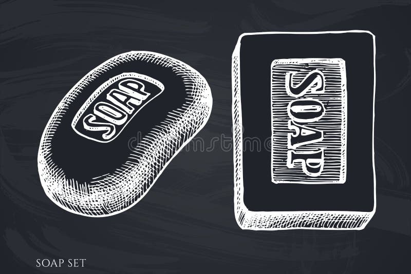 Vector Set of Hand Drawn Chalk Soap Stock Vector - Illustration of ...