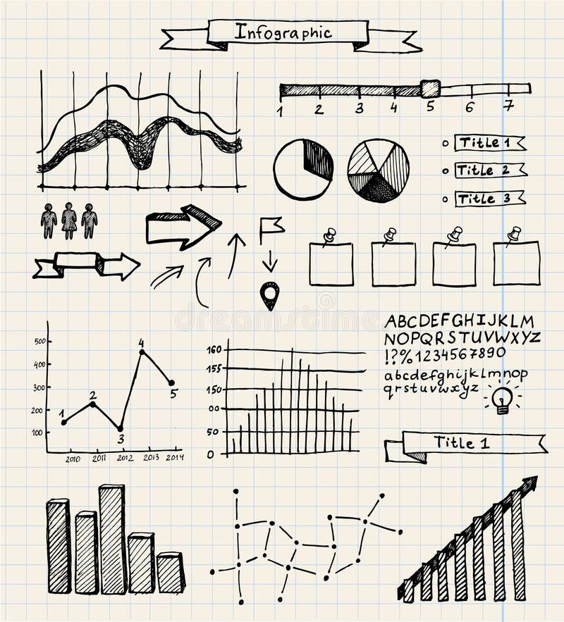 Vector Set of Hand Drawn Doodle Infographics on Stock Vector ...