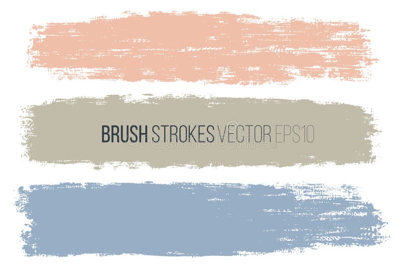 Vector Set of Hand Drawn Horizontal Brush Strokes, Stains for Backdrops ...
