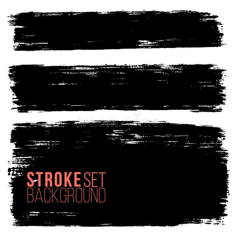 Vector Set of Hand Drawn Horizontal Brush Strokes, Stains for Backdrops ...