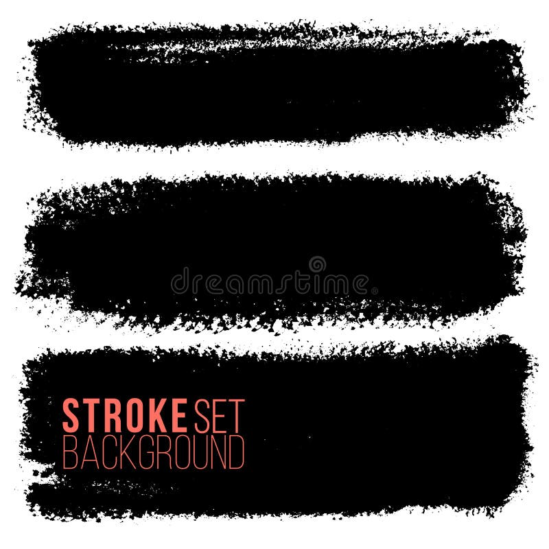 Vector Set of Hand Drawn Horizontal Brush Strokes, Stains for Backdrops ...