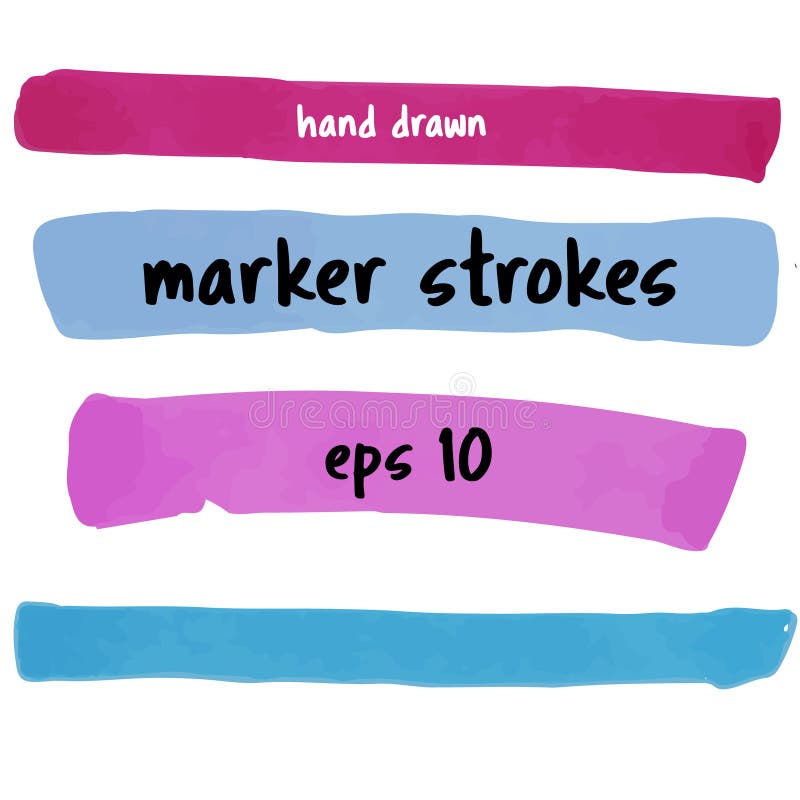 Marker strokes set stock illustration. Illustration of hand - 69166040