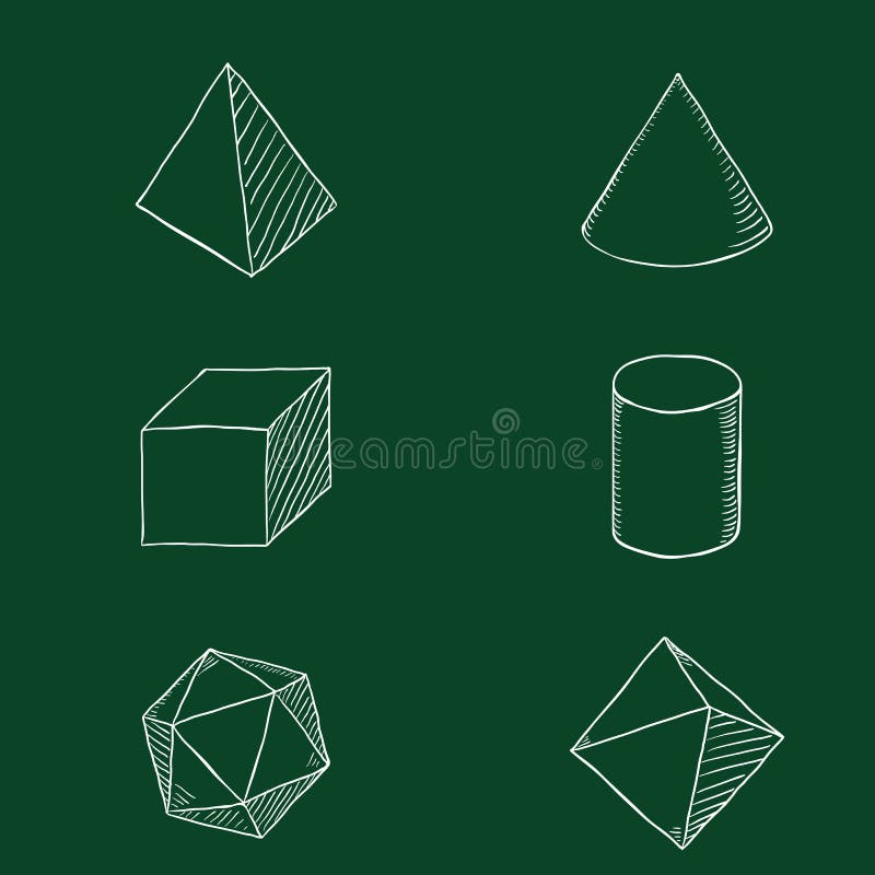 Vector Set of Hand Drawn Sketch Geometry Shapes Stock Vector ...
