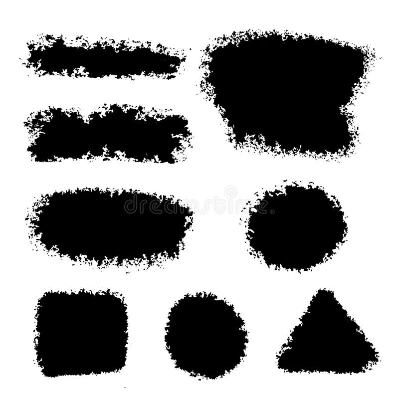 Vector Set of Hand Drawn Strokes and Spots. Ink Spots of Different ...