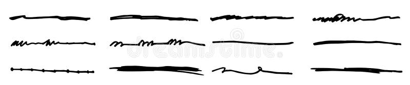 Vector Set of Hand Drawn Underline Stock Vector - Illustration of ...