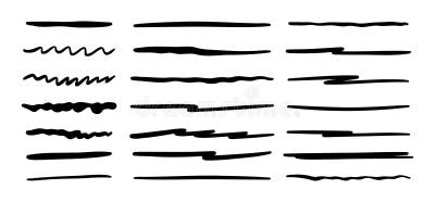 Vector Set of Hand Drawn Underline. Doodle Lines Set Stock Vector ...