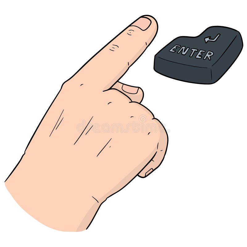 Vector Set of Hand and Enter Button Stock Vector - Illustration of ...