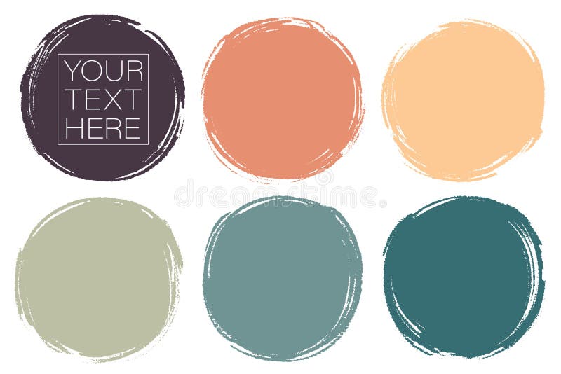 Vector Set of Hand Painted Circles for Backdrops. Colorful Artistic ...